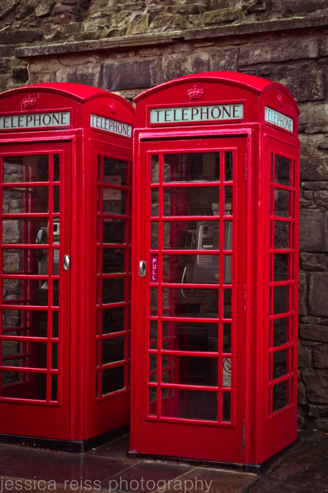 European Old Vintage Red Telephone Booths Edinburgh Scotland Street Art ...