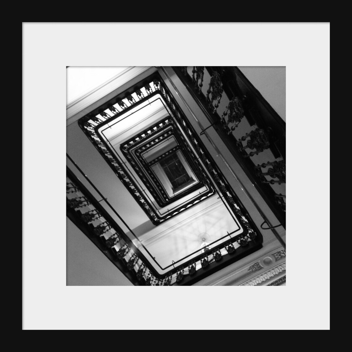 Black and White Antique Spiral Stairs Staircase Art Print - Etsy