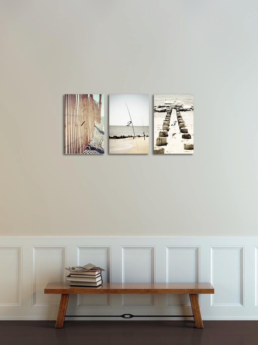 Set of 3 Gallery Wrap Canvas Beach Art Large Wall Art Jersey - Etsy