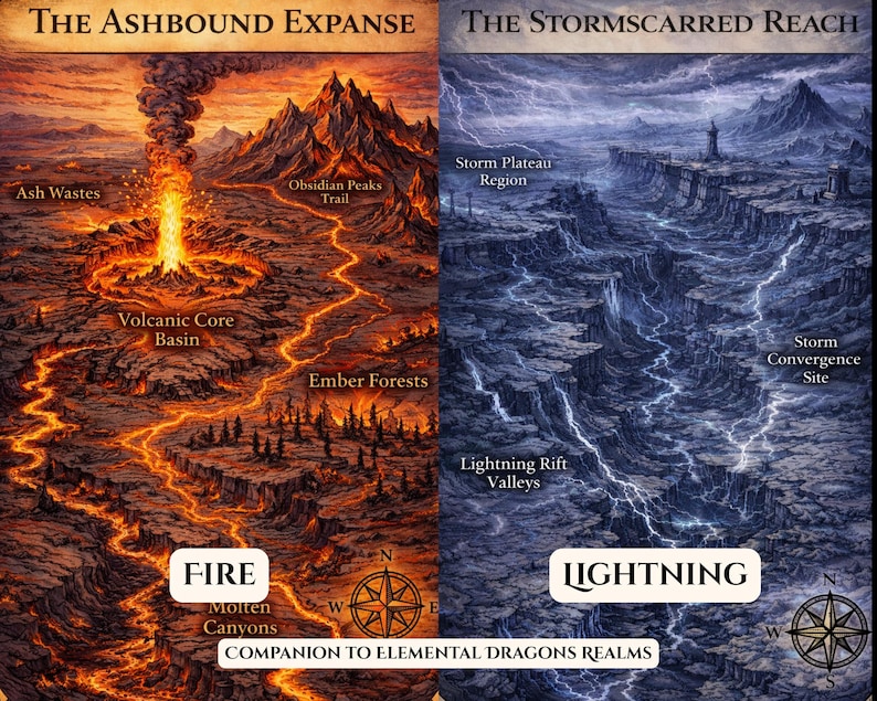 Atlas of Twelve Elemental Realms | Fantasy World Maps, Lore, Adventure ...