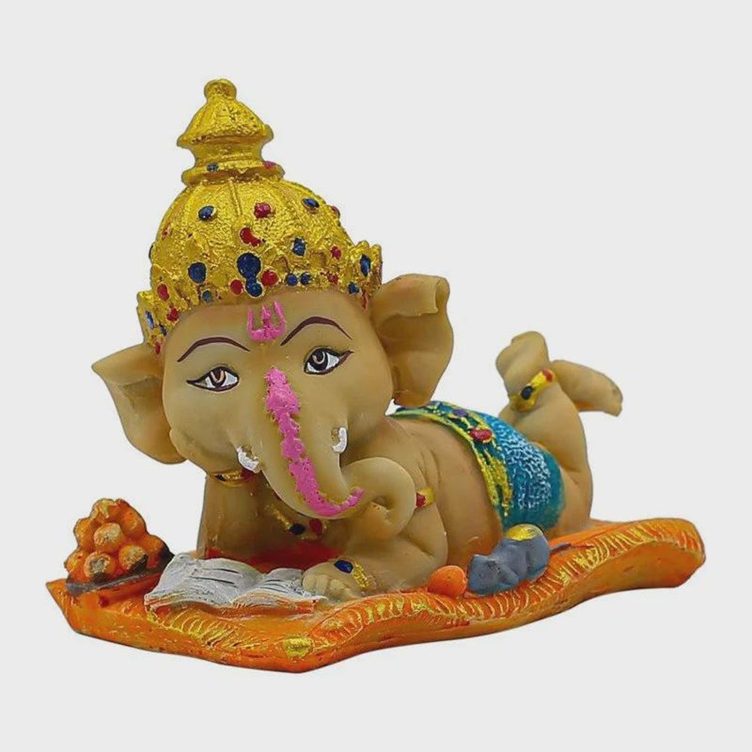 Colorful Polyresin Ganpati Statue for Home Decor, Study Table, Kids ...