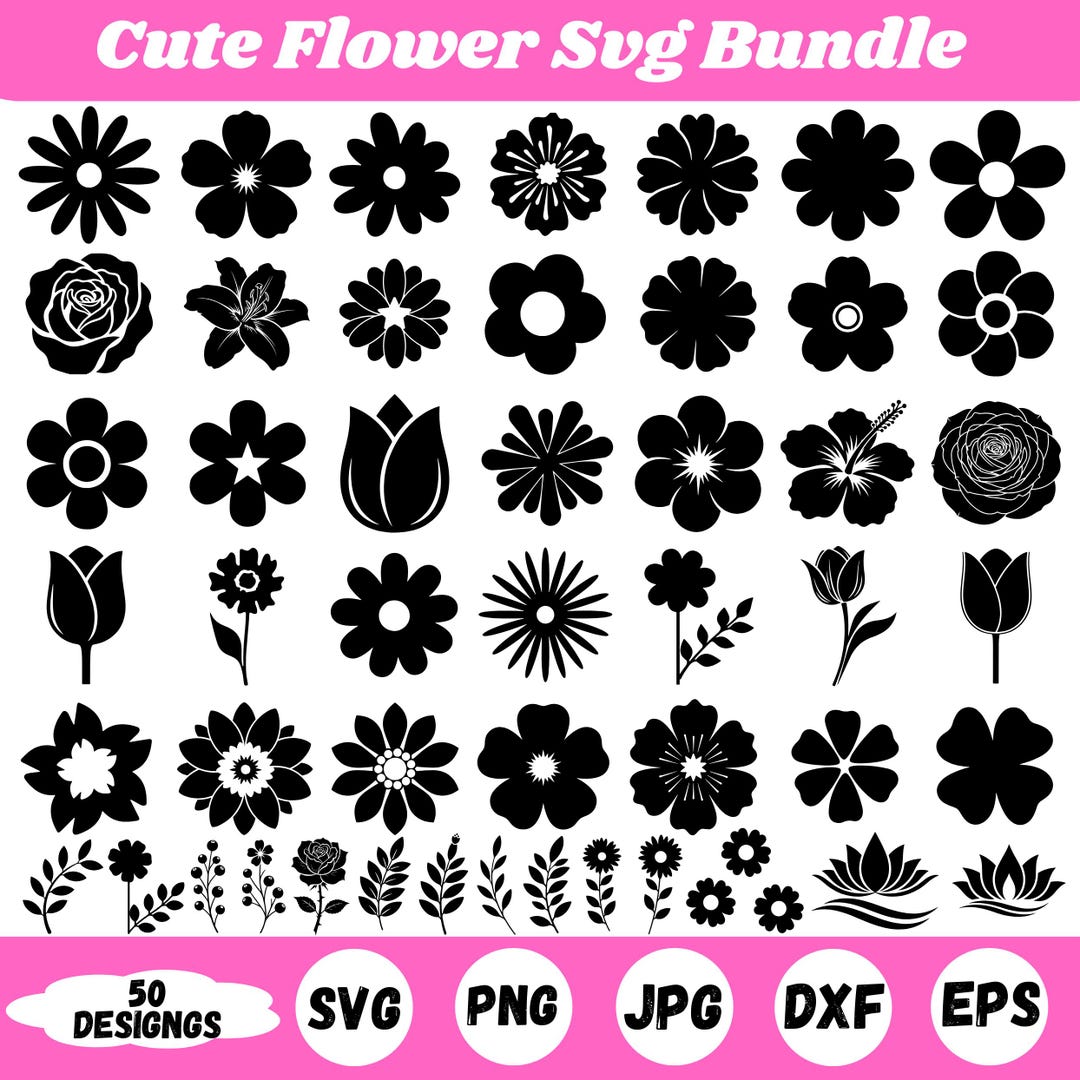 Floral Svg Bundle, Flower Svg Bundle, Flowers Bundle SVG, Wildflower ...