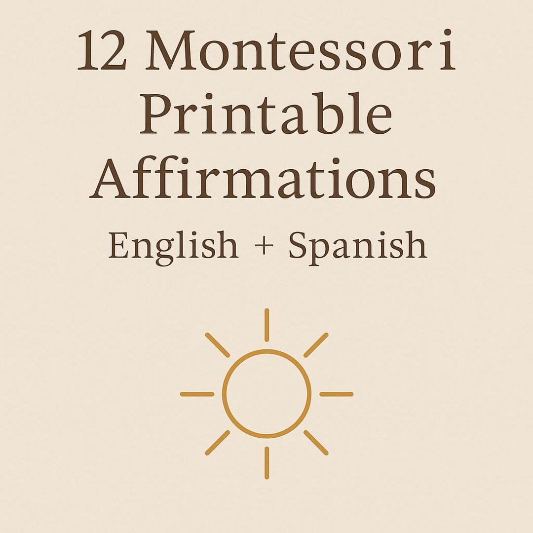 12 Kids Bilingual Affirmation Prints • Montessori Style Wall Art ...