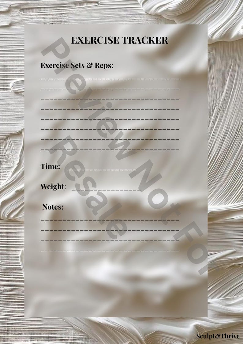 Daily Fitness Log Printable | Workout Tracker PDF | Exercise Journal ...