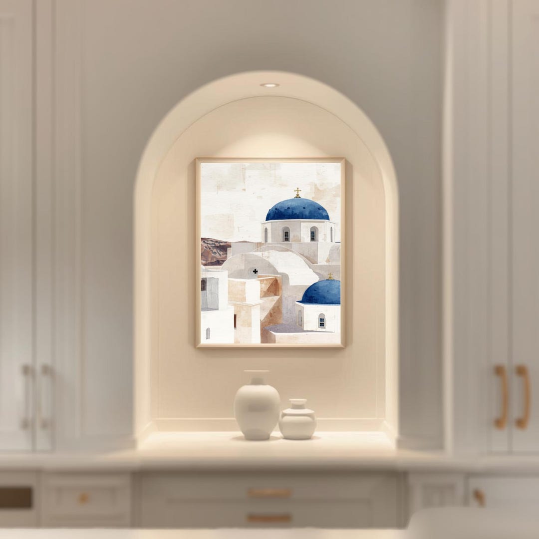 Cycladic Architecture, Watercolor Wall Print - Etsy