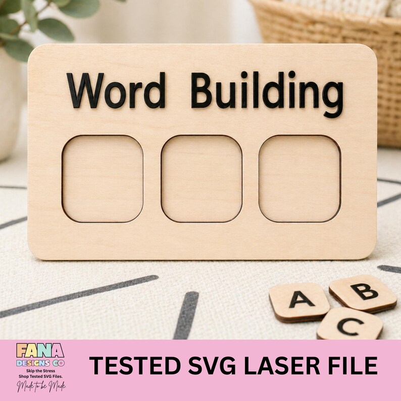 Montessori Word Building SVG Laser Cut File, Alphabet Tiles ...