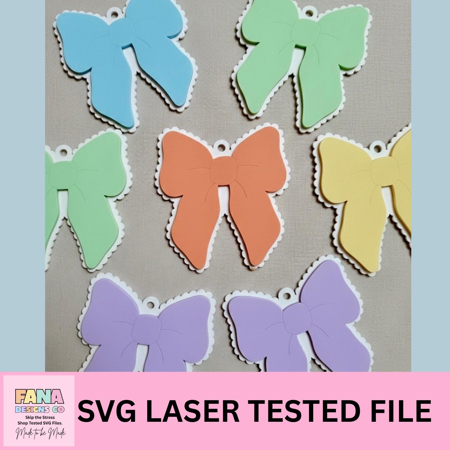 Bow Name Tag SVG | Laser Cut File for Easter Baskets, Backpacks ...