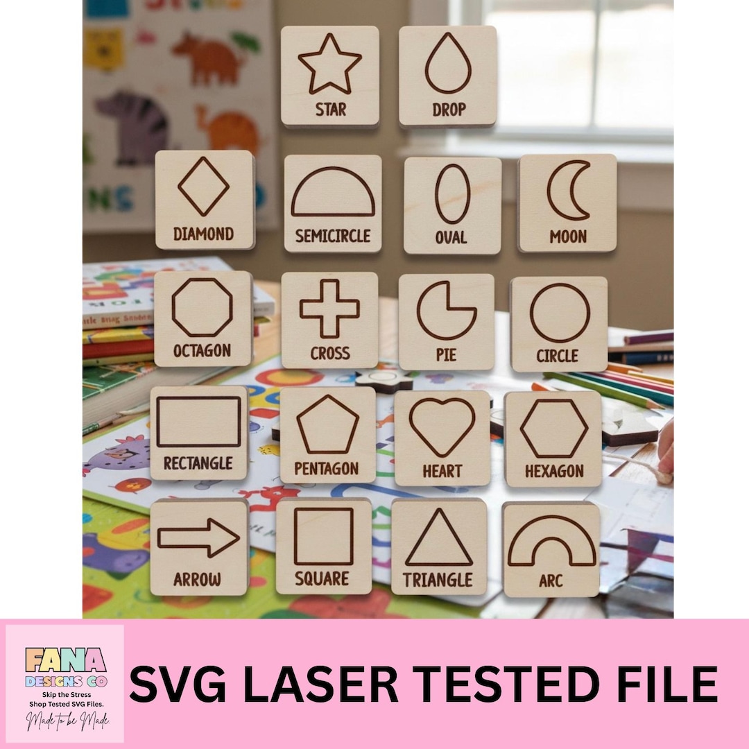 Educational Shapes SVG Bundle for Laser Cutting | Montessori Homeschool ...