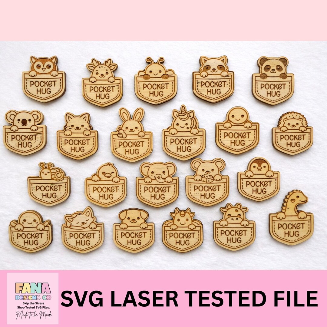 Animal Pocket Hug SVG Bundle, Laser Cut Files - Etsy
