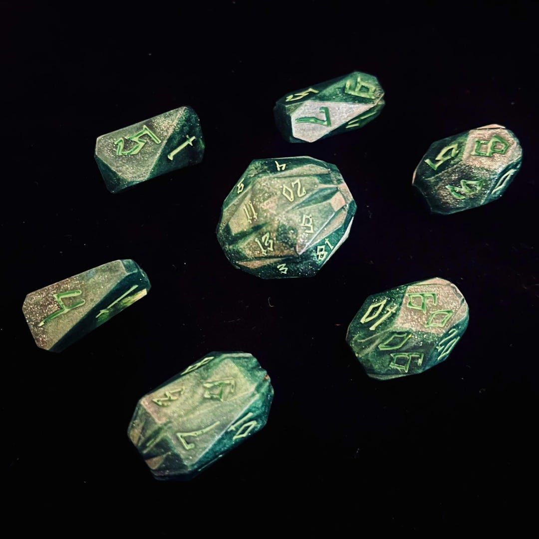 Rune Carved Dice - Divine Jade - Etsy