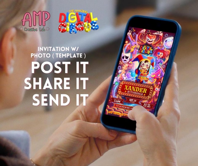 The Amazing Digital Circus Birthday Invitation Editable, Digital Circus ...