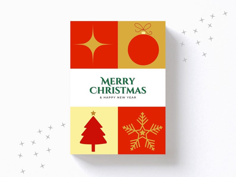 Editable Christmas Greeting Card, Canva Template (digital) - Etsy