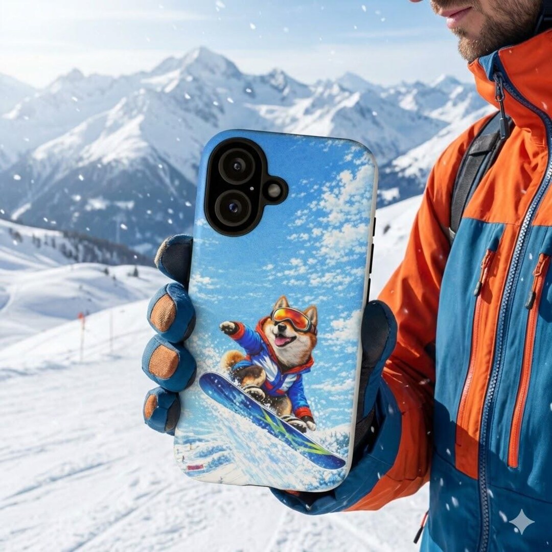 Shiba Inu Snowboard Phone Case -2026 Winter Games Vibe - Funny Doge ...