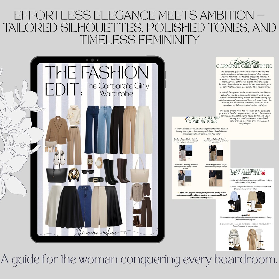 Corporate Girly Wardrobe Guide | Workwear Capsule Essentials & Color ...