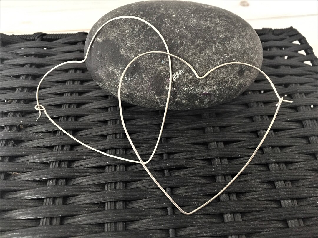 Silver Heart Hoop Earrings, Gold Heart Earrings, Large Heart Hoops ...