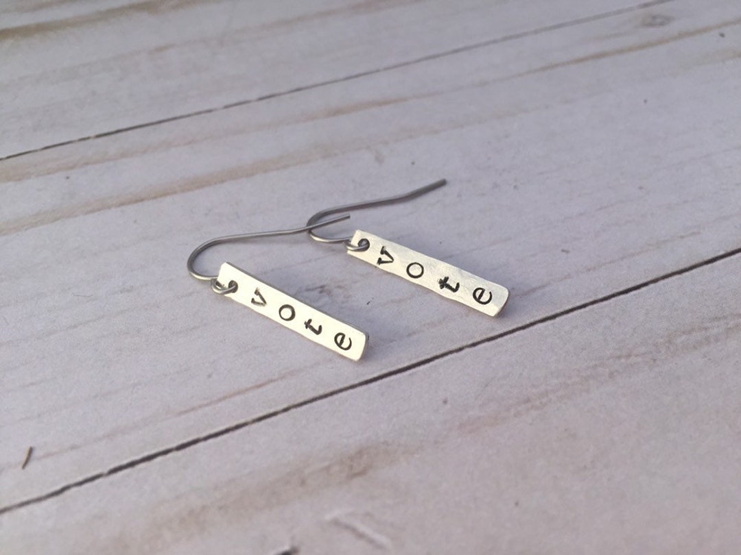 Silver Vote Earrings Political Jewelry 2024 Election - Etsy