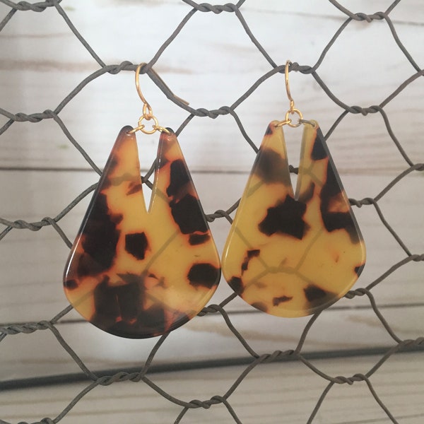 Tortoise Shell Earrings - Etsy