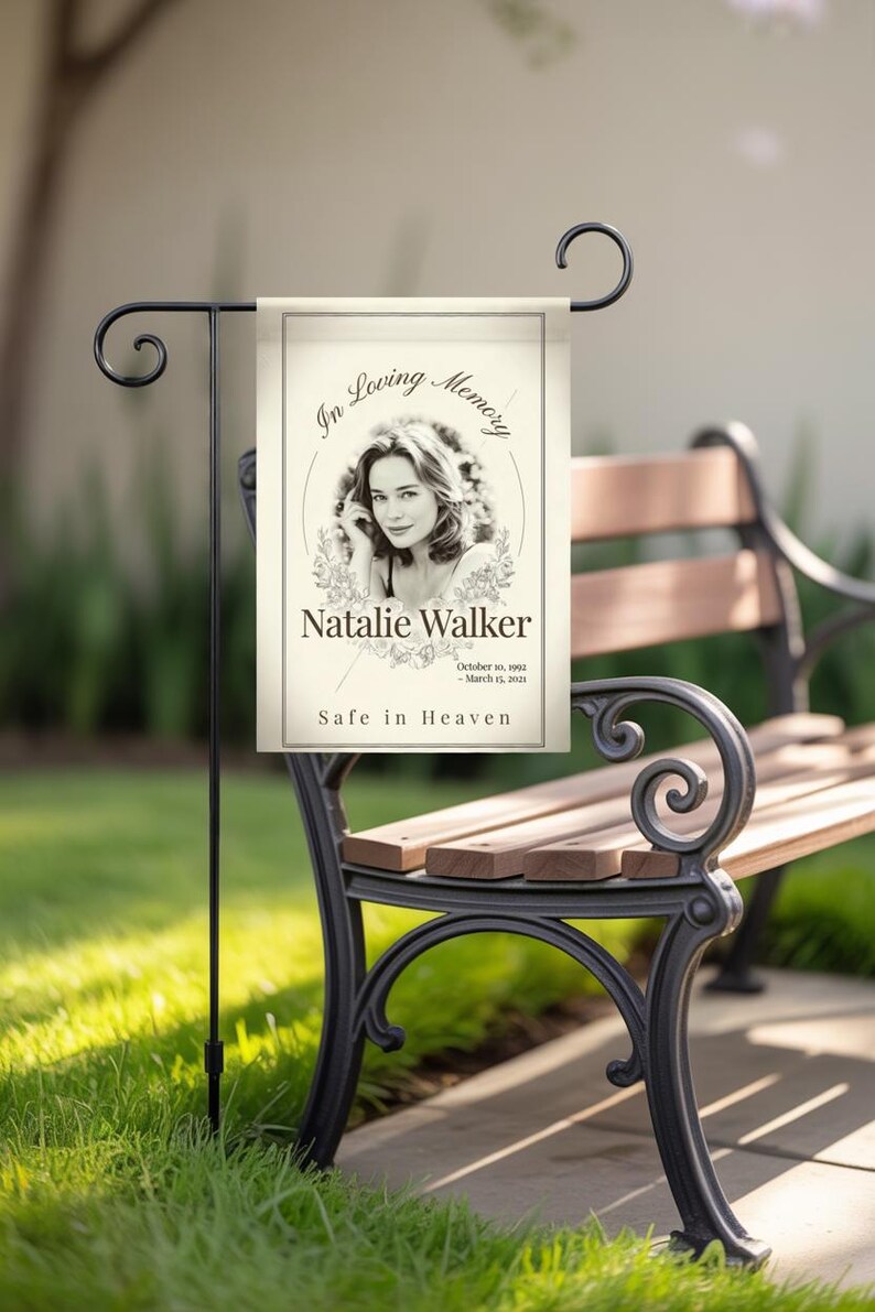 In Loving Memory Garden Flag With Photo, Custom Memorial Flag for Loved ...
