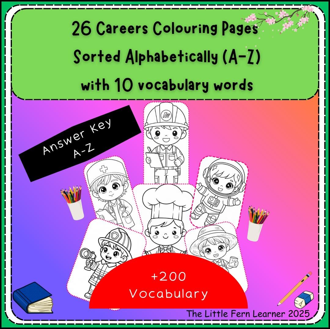 26 Career Colouring Pages Sorted Alphabetically (A-Z) With 10 ...
