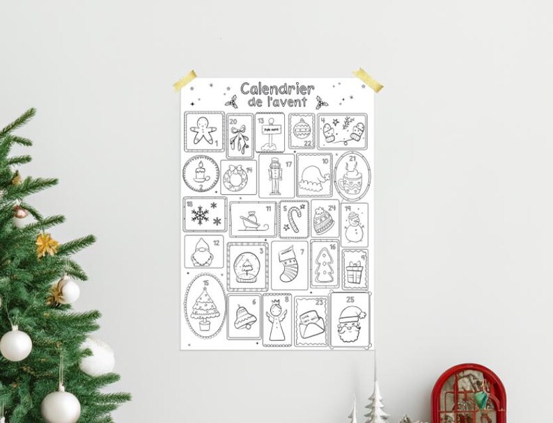 Family Coloring Advent Calendar – Christmas Creative Activity ...