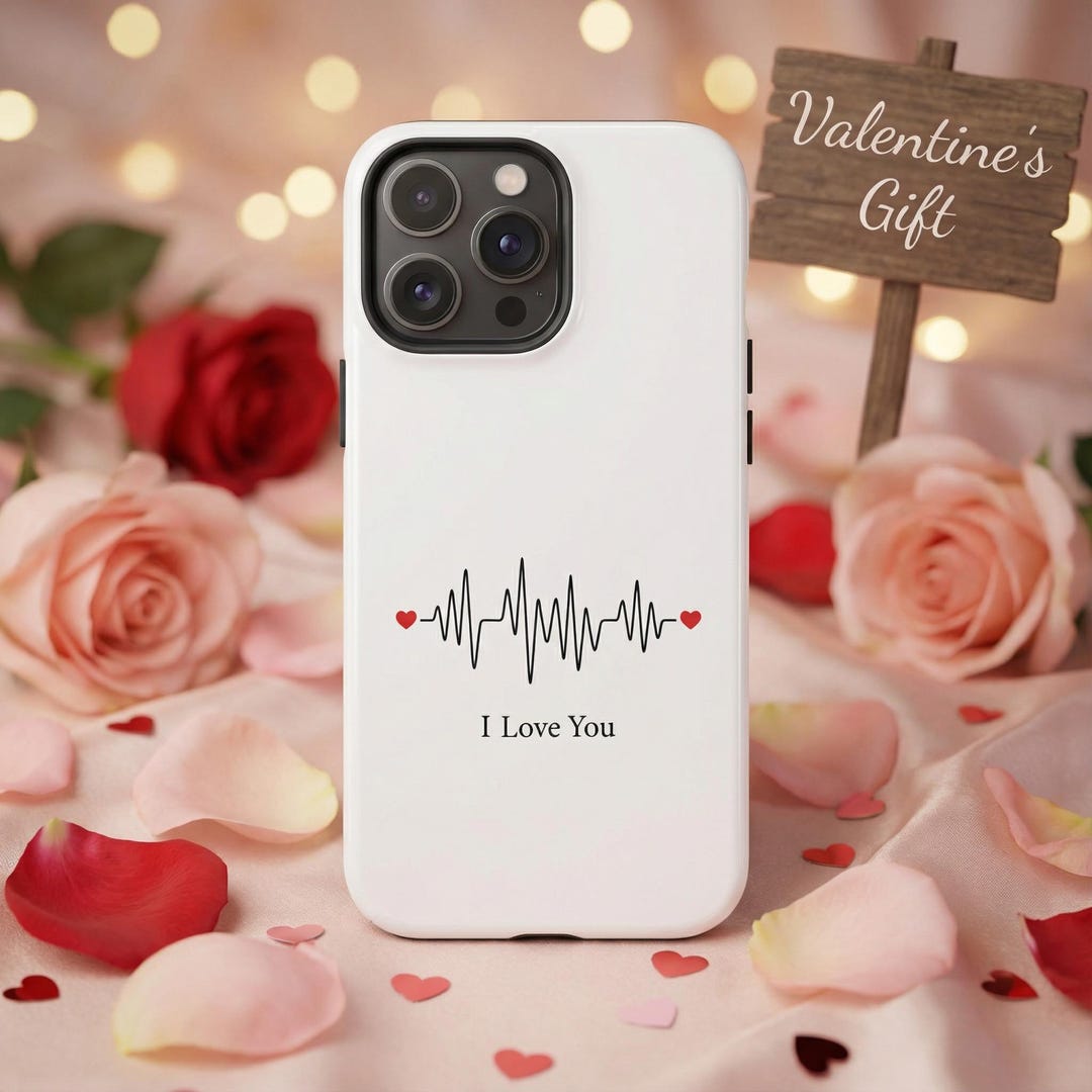 Custom Soundwave Phone Case for Valentine I Love You | Tough Case - Etsy
