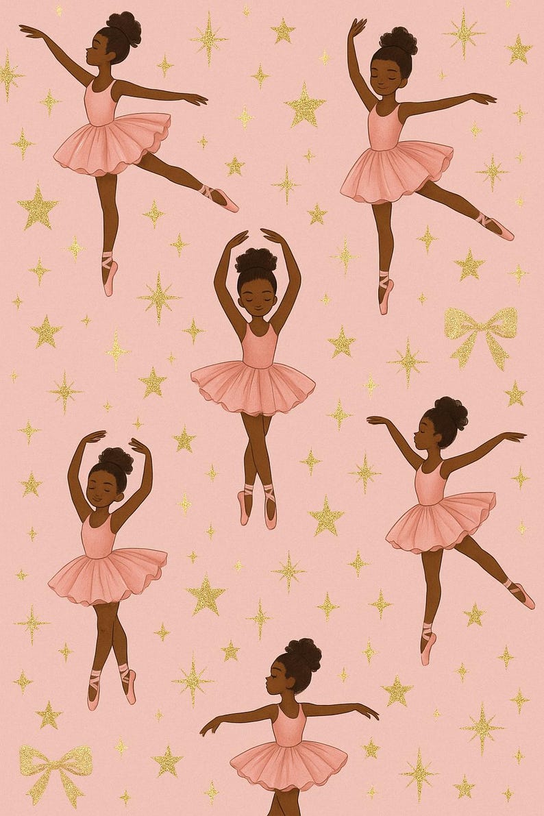 Black Ballerina Wrapping Paper | Luxury Pink Christmas Gift Wrap ...