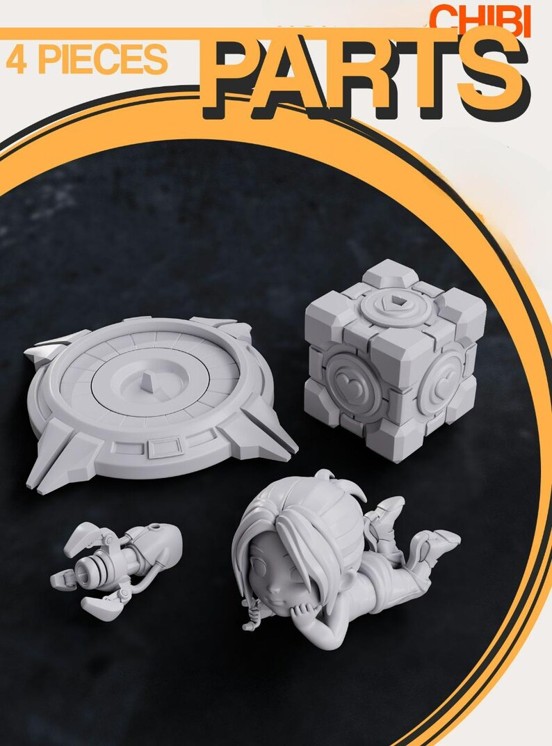 Portal 2 Wheatley and Chibi Chell – 3D STL Model | Cute Companion Core ...