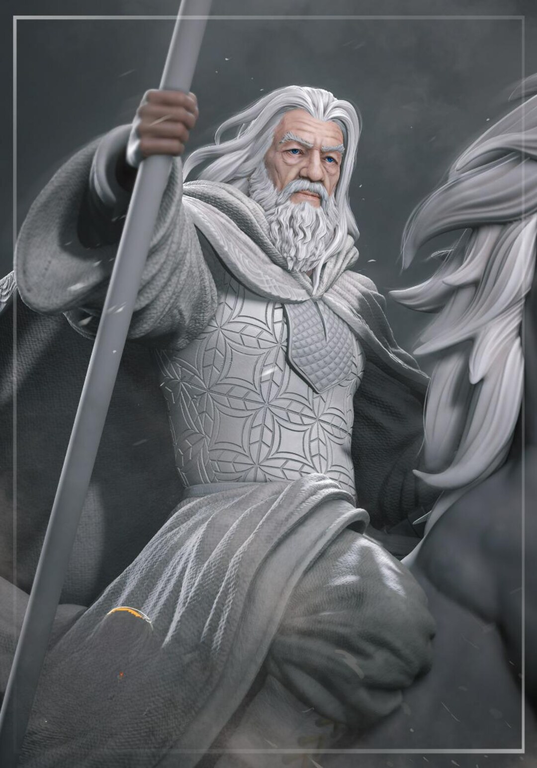 White Robed Wizard With Staff – STL 3D Printer Model (digital Download ...