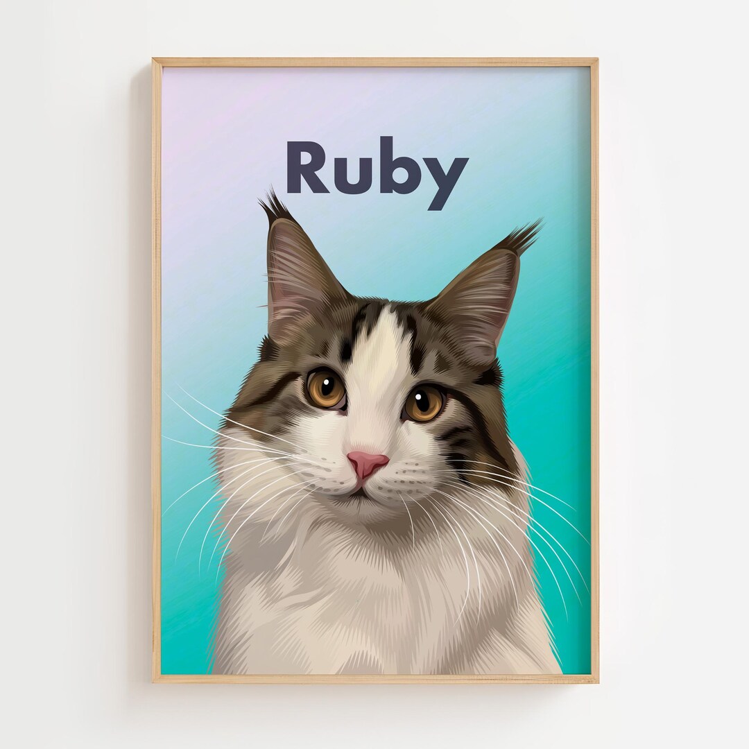 Personalized Vector Pet Portrait From Photo – Custom Modern Minimalist ...
