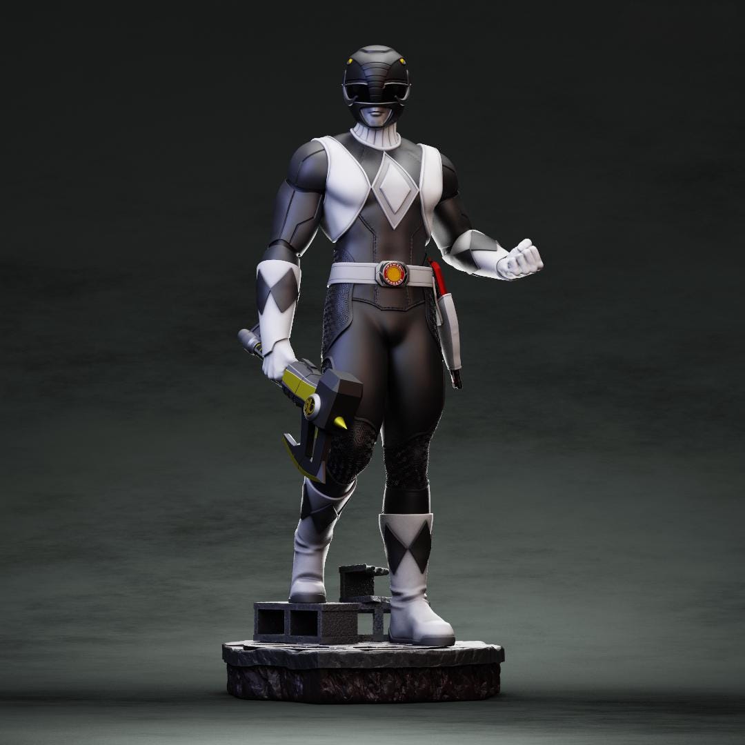 Power Rangers – Black Ranger | Mastodon Stealth Warrior STL Statue | 3D ...