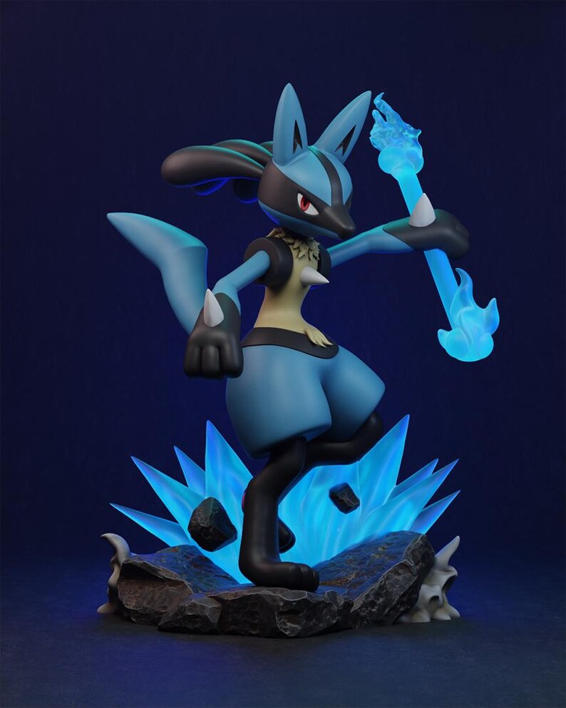 Pokémon – Lucario | Aura Warrior Master STL Statue | 3D Print Model ...