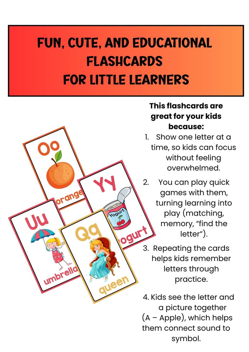 26 Alphabet Flashcards for Little Learners - Etsy