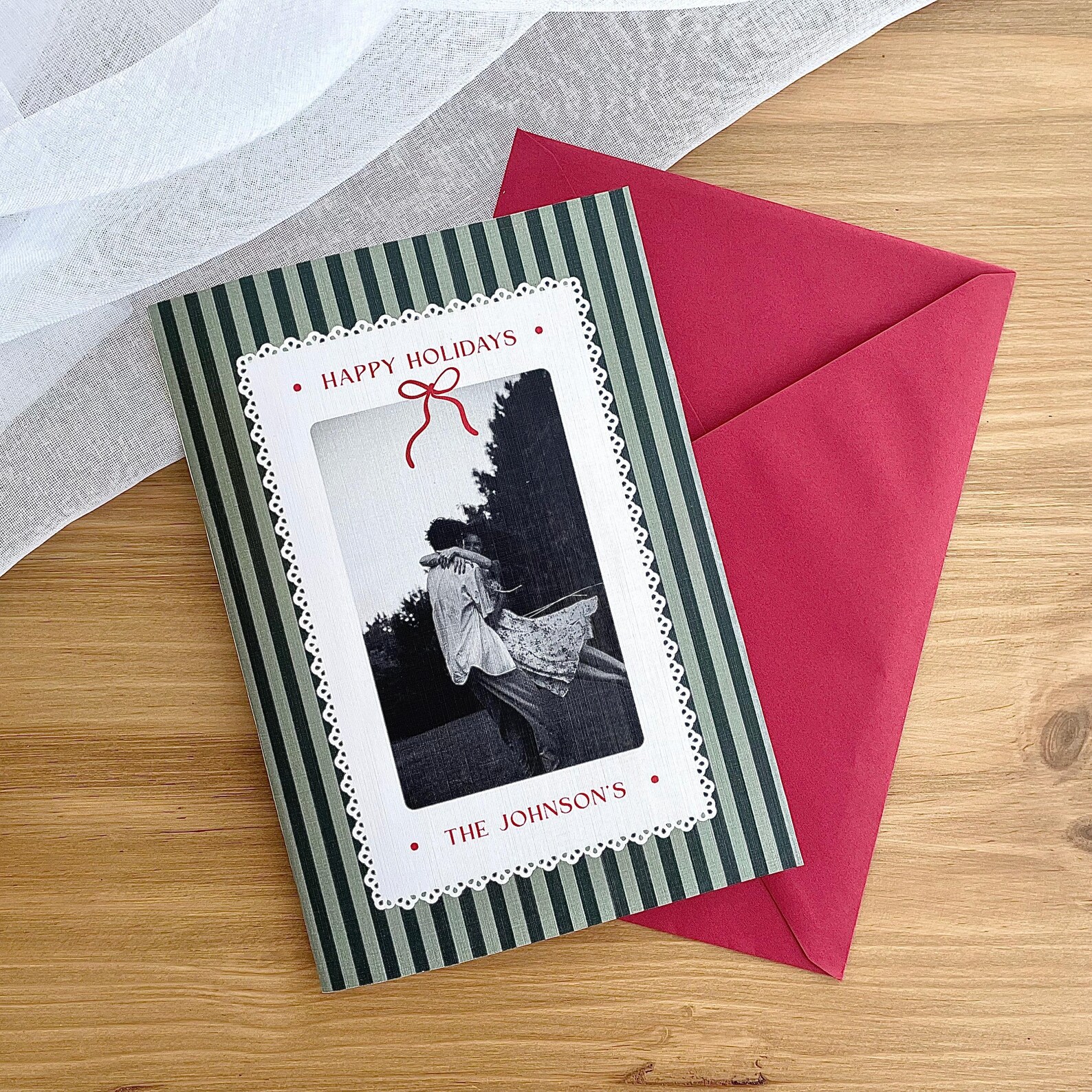 Editable Christmas Card Template — Holiday Photo Card — Canva Digital ...