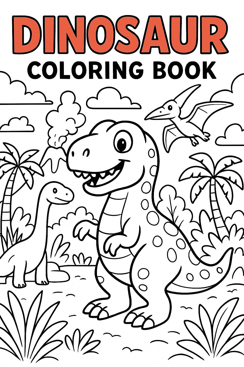 Dinosaur Coloring Book - Etsy
