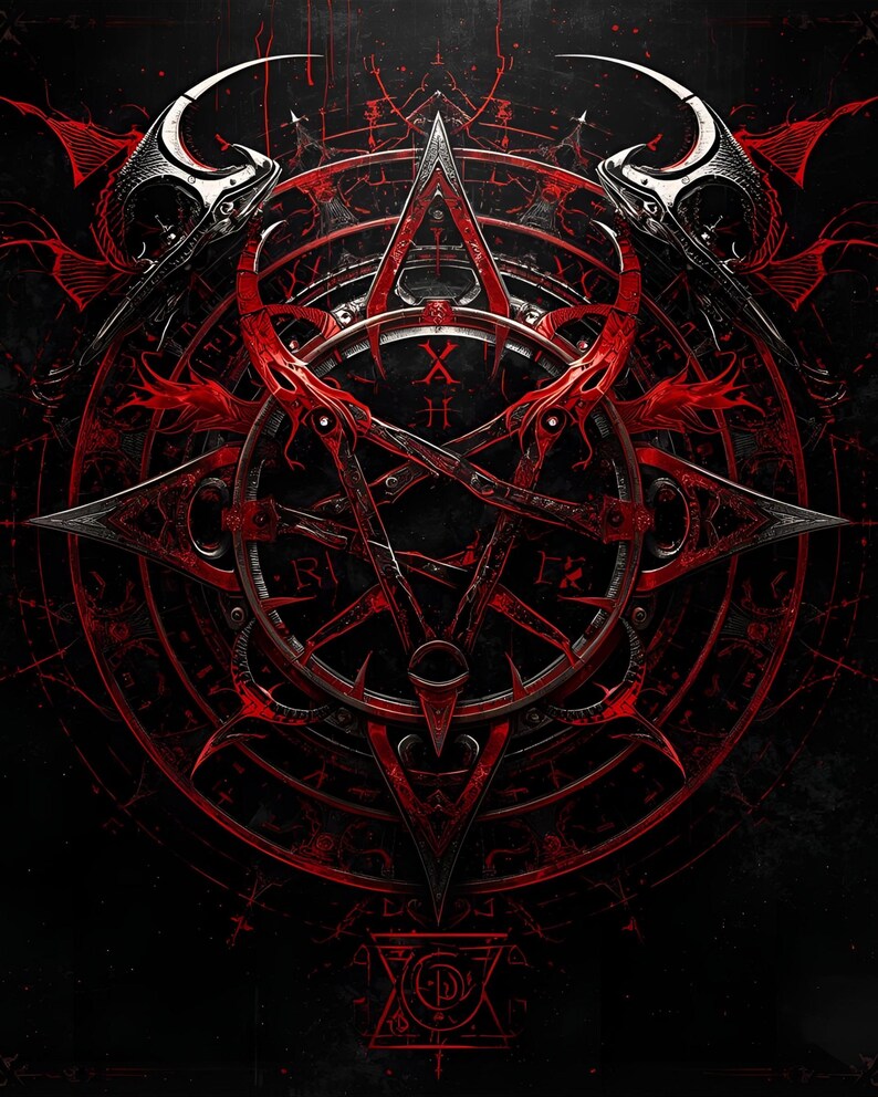 Occult Biomechanical Sigil Art Print – Dark Esoteric Wall Decor ...