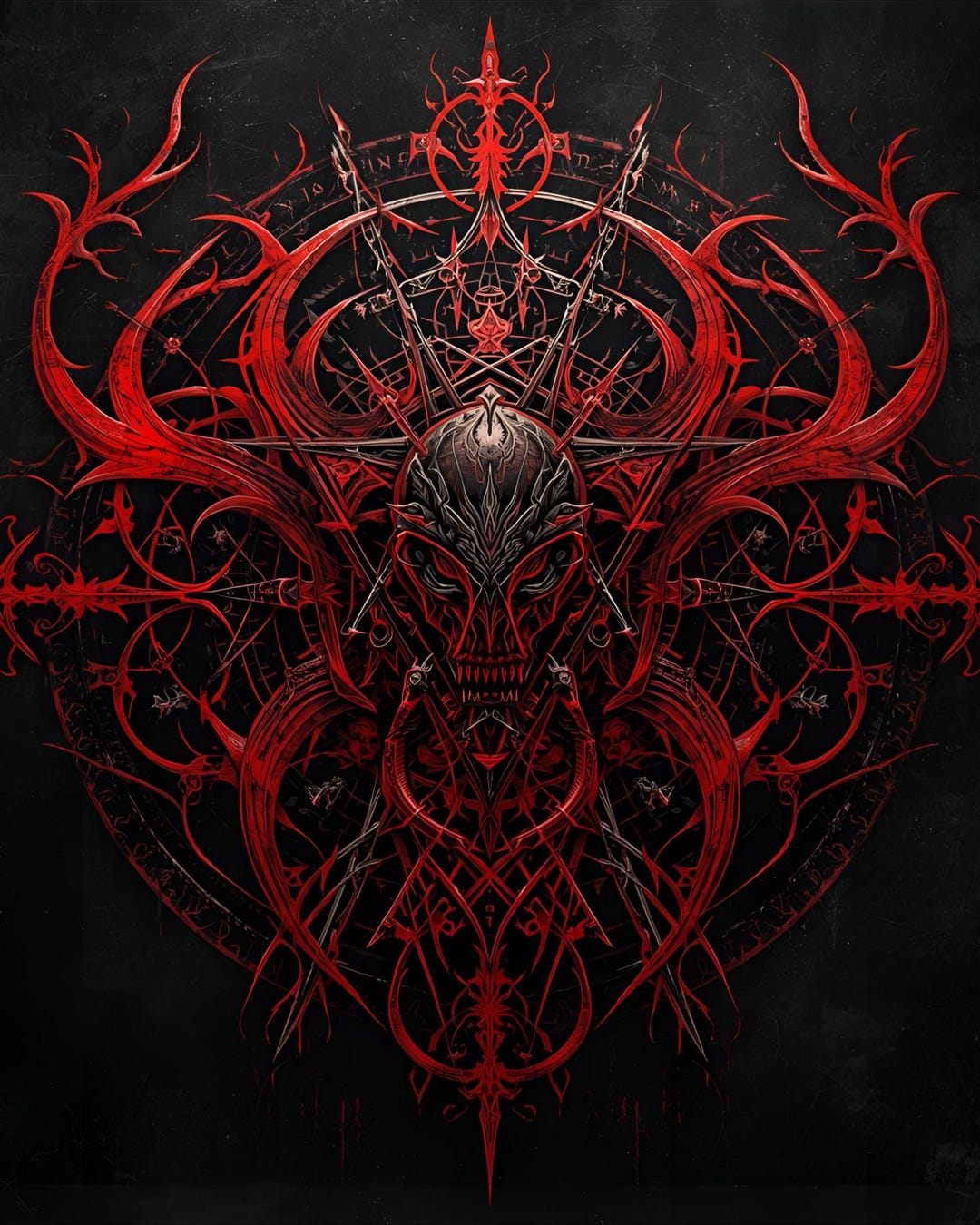 Occult Biomechanical Sigil Art Print – Dark Esoteric Wall Decor ...