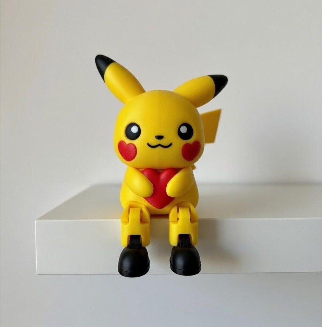 Pikachu Flexi Heart Valentine STL File - 3D Print - Etsy