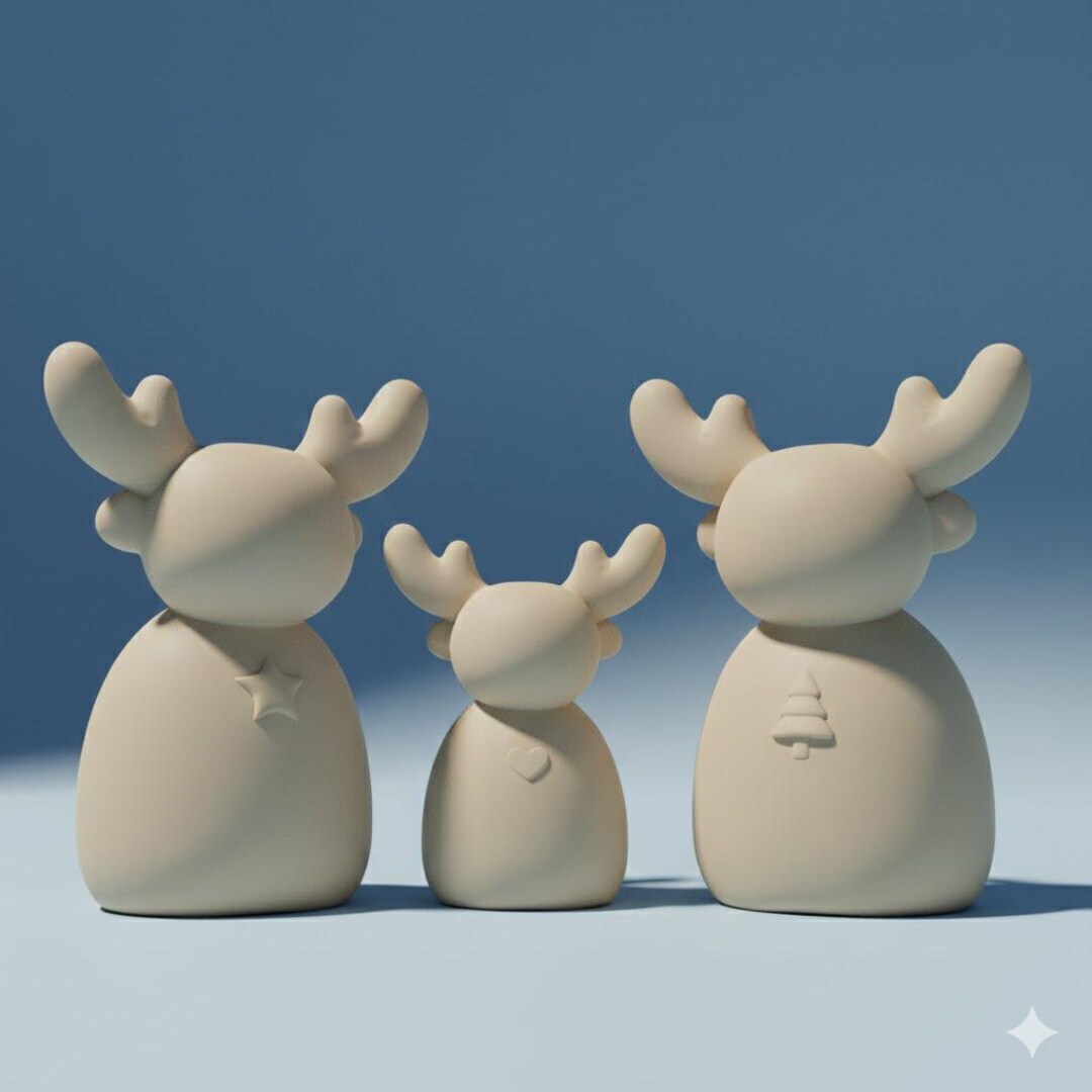 Scandinavian Reindeer Trio – 3D Print STL Files - Christmas Stl - Etsy