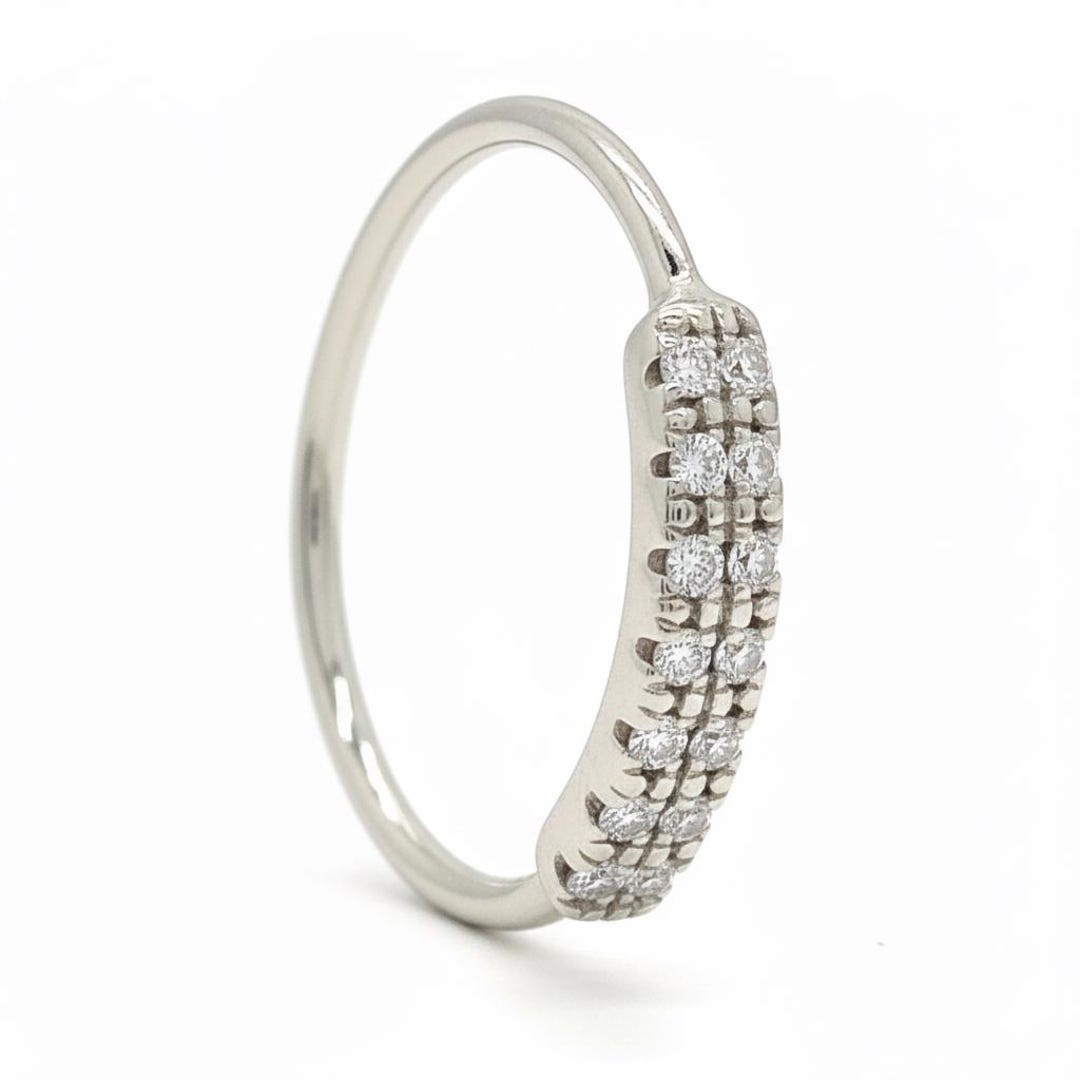 Nose Hoop With Stones, Sterling Silver CZ Double Row Nose Ring | 20G ...