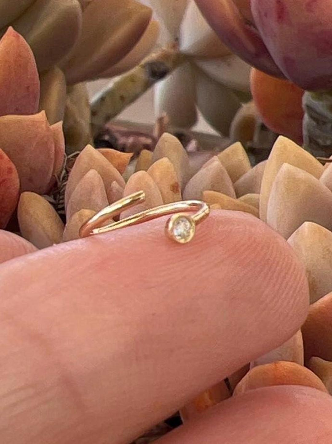 14k Solid Gold Tragus Hoop Earring 20g — Thin Cartilage Helix Piercing ...