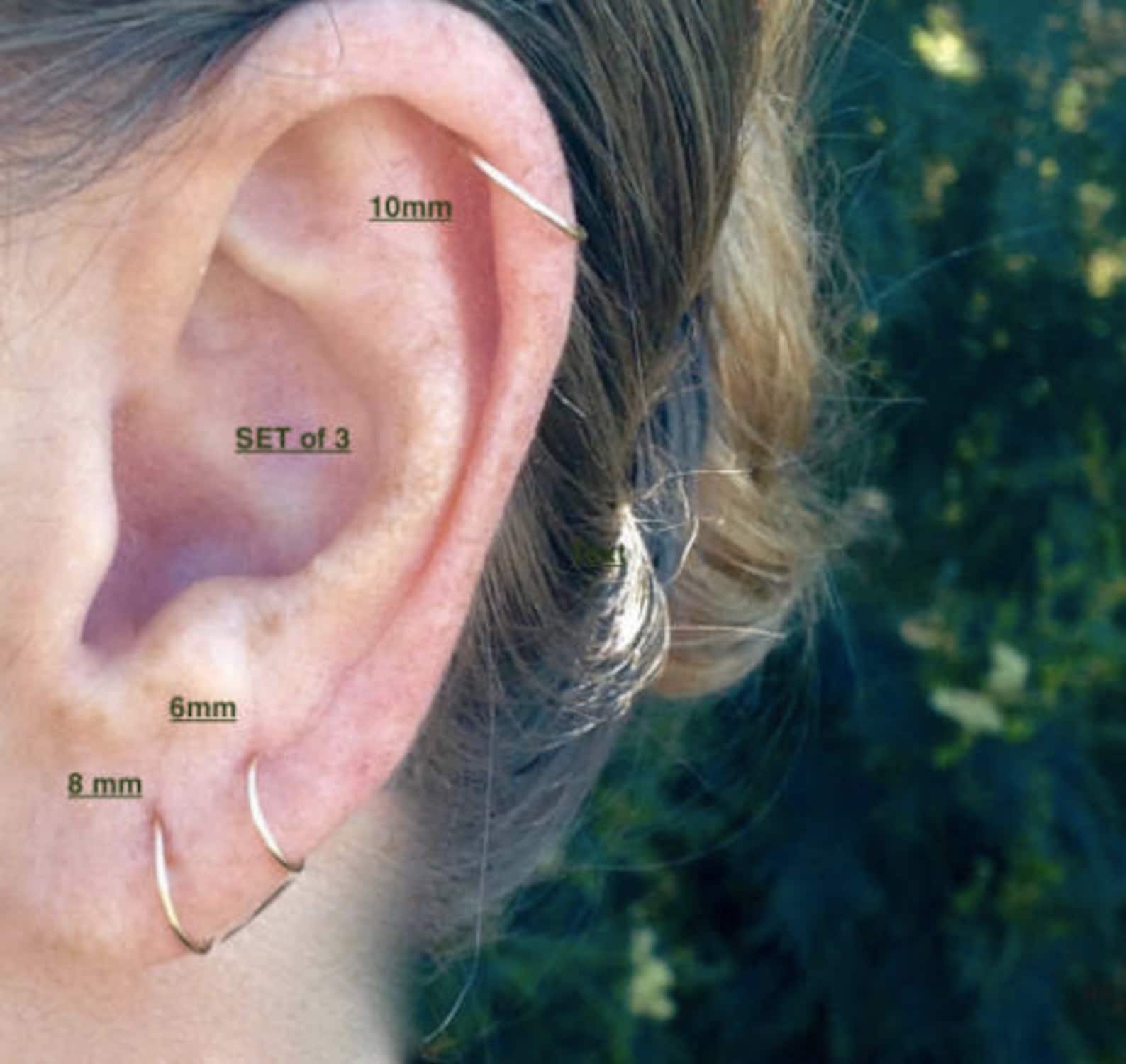 Thin Hoop Cartilage Cartilage Piercing Earrings Endless | Etsy