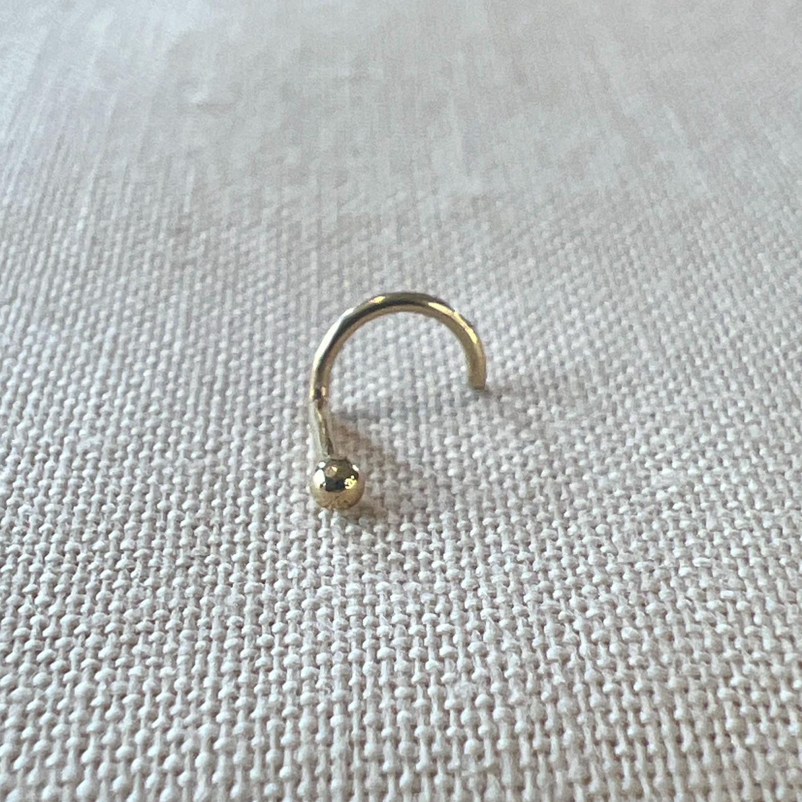 22g Tiny Gold Ball Nose Stud, 1mm Nose Ring - Etsy