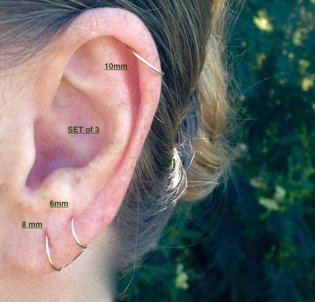 14K Gold Filled Cartilage Hoop – Thin Helix Piercing - Etsy