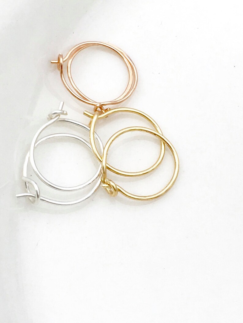Helix Hex Piercing Ring Hoops Small Silver Cartilage Hoop - Etsy