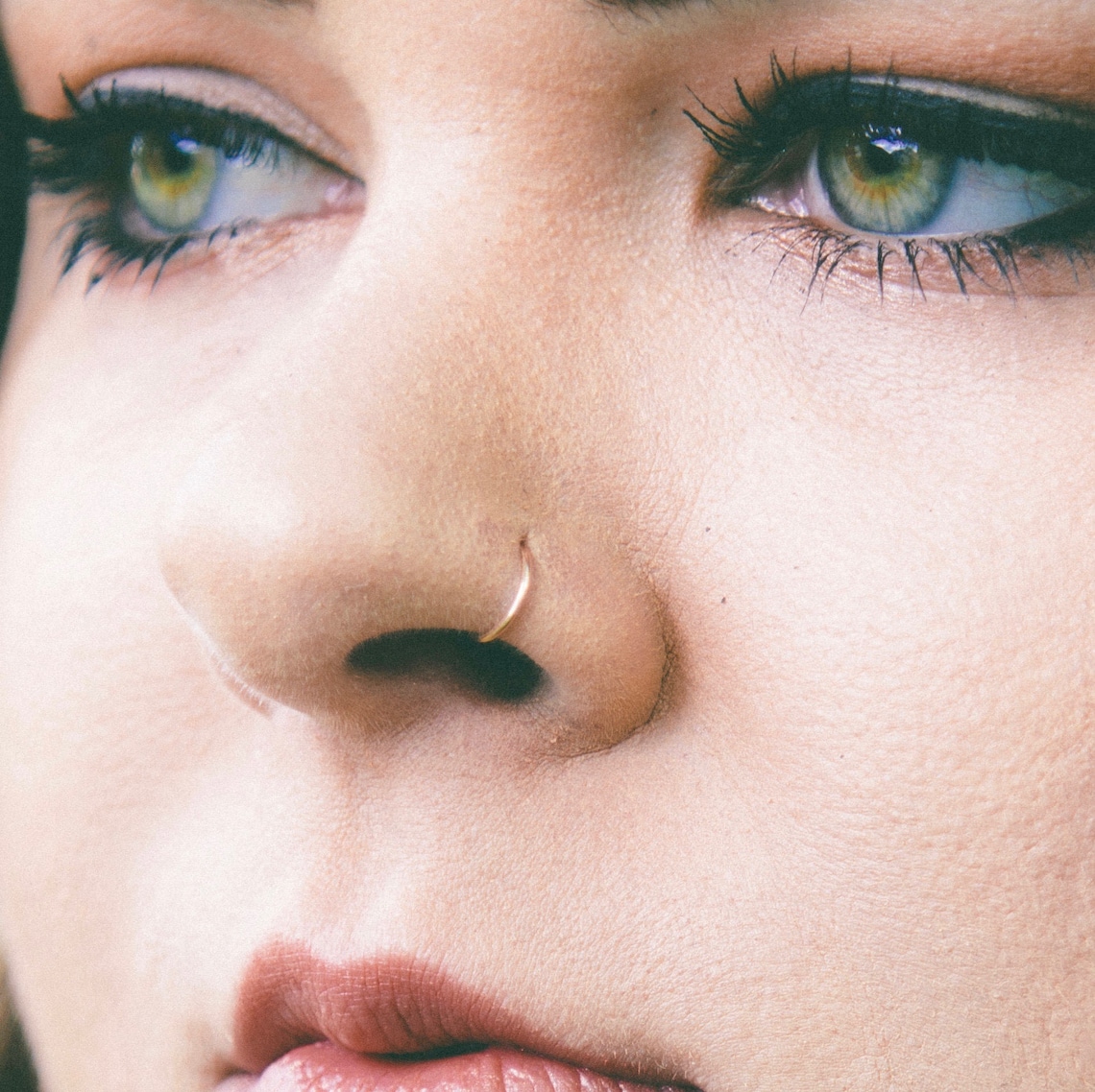 7mm Nose Ring Hoop Thin Gold Nose Hoop Ring 20 Gauge Nose | Etsy