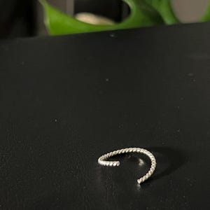 Tiny Fitted Nose Hoop, Twist Rope Wire Nose Ring, Silver Nose Jewelry ...