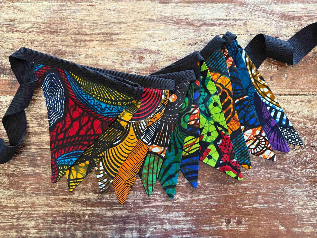 East African Wax Print Bunting Flags Garland - Etsy