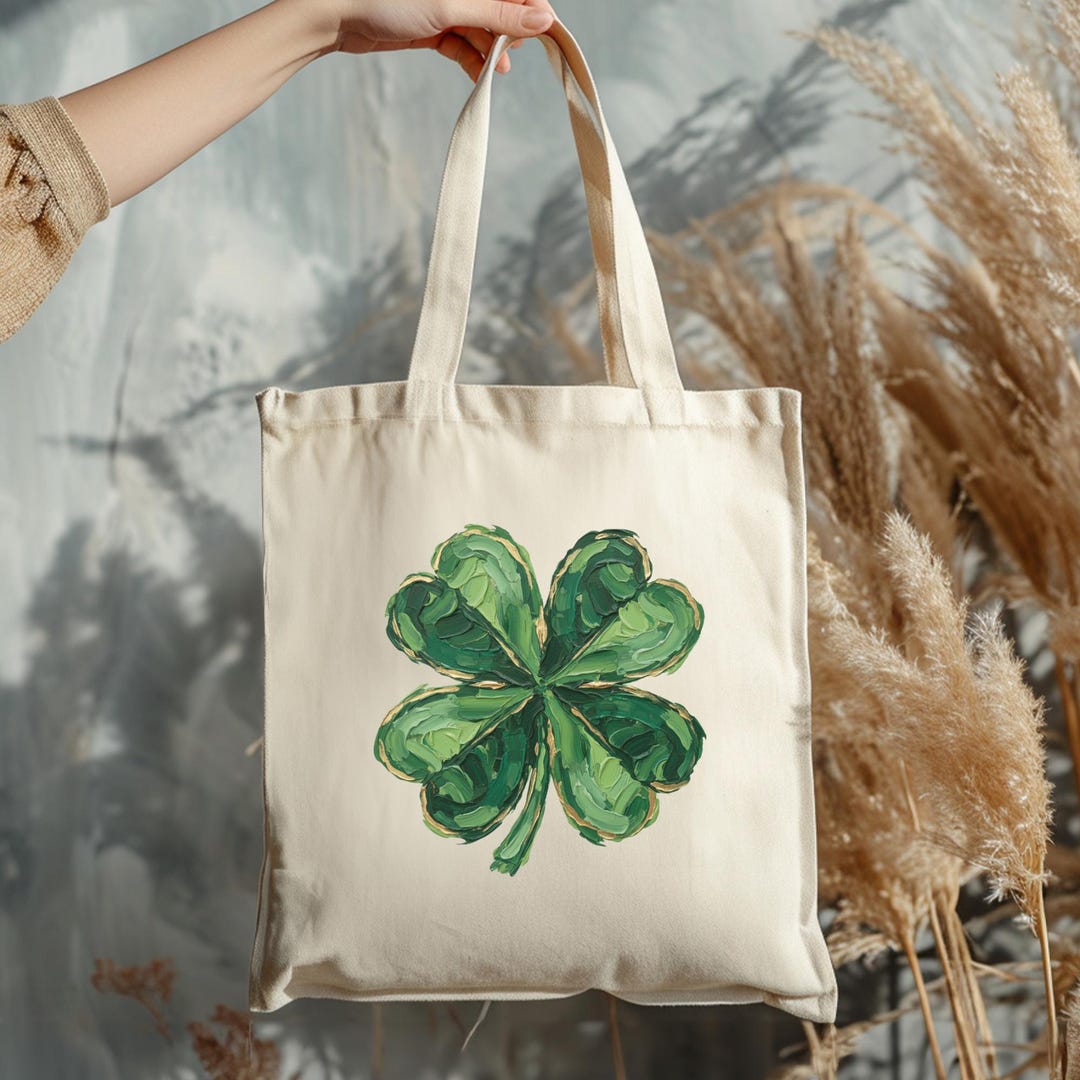 St Patricks Day Tote Bag Lucky Shamrock Tote Bag Cute Saint Patrick's ...