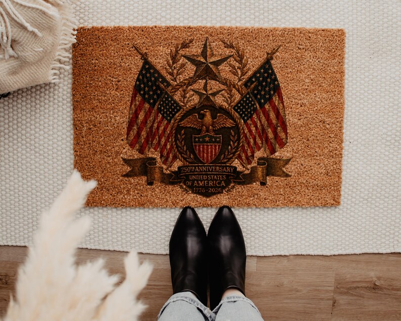 USA 250th Anniversary Veteran Doormat, Patriotic Welcome Mat for ...
