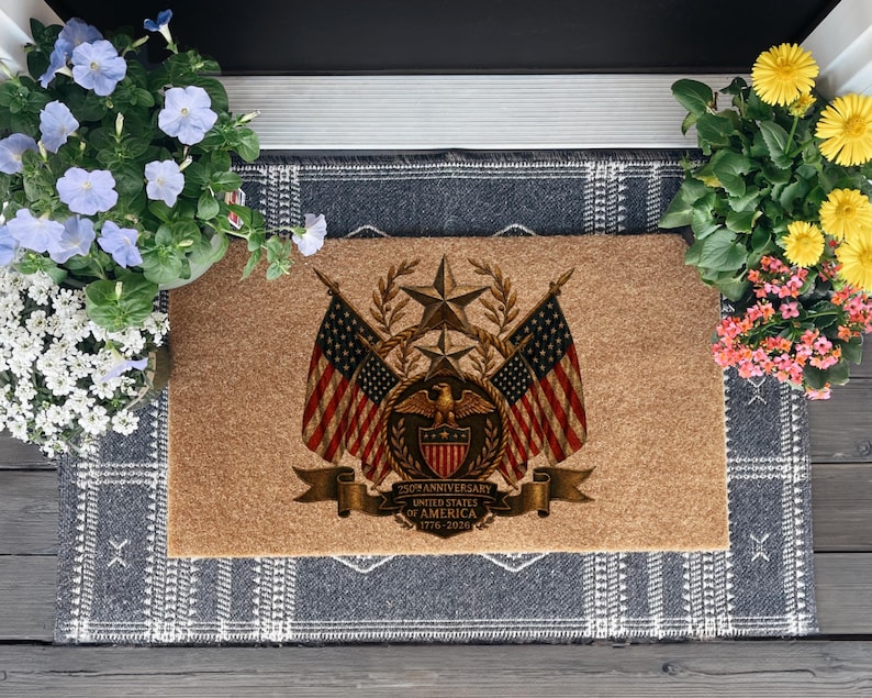 USA 250th Anniversary Veteran Doormat, Patriotic Welcome Mat for ...